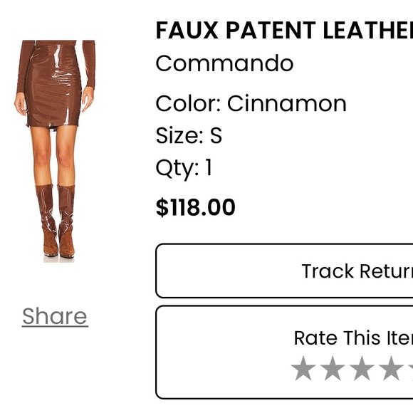 Commando | Skirts | Commando Faux Patent Leather Skirt Cinnamon Brown ...